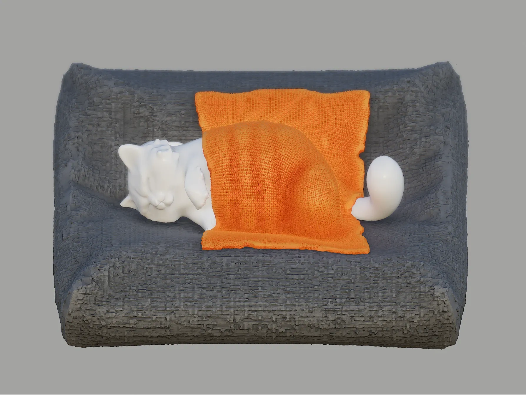 Springy Sleeping Cat Keychain by 北极熊师傅 - MakerWorld