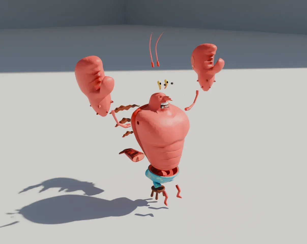 Spongebob Squarepants, the fitness fanatic, Shrimp, assembled ...