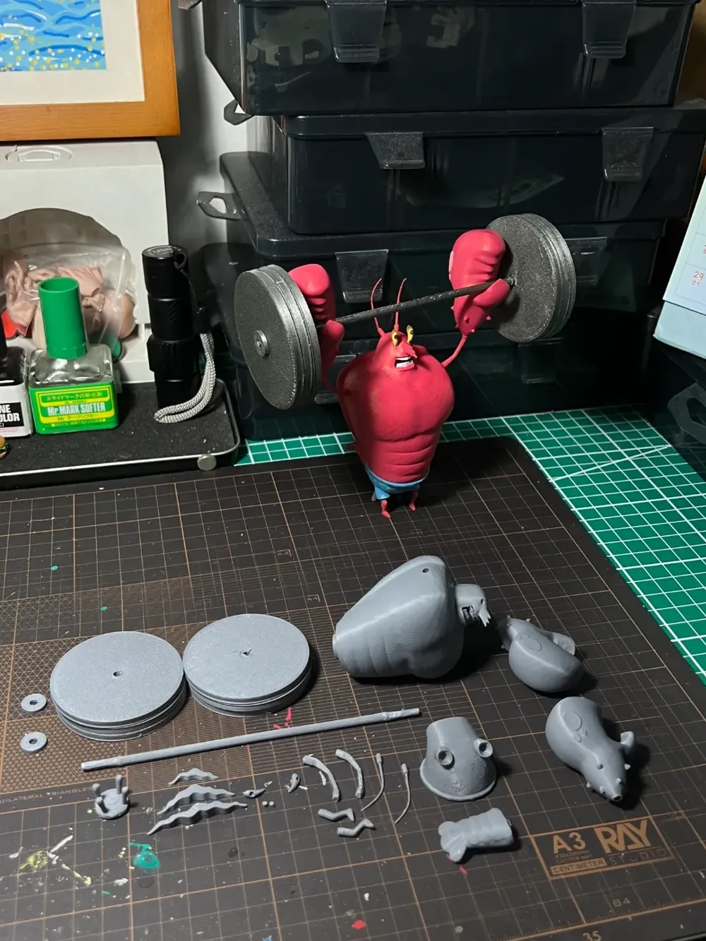 Spongebob Squarepants, the fitness fanatic, Shrimp, assembled ...