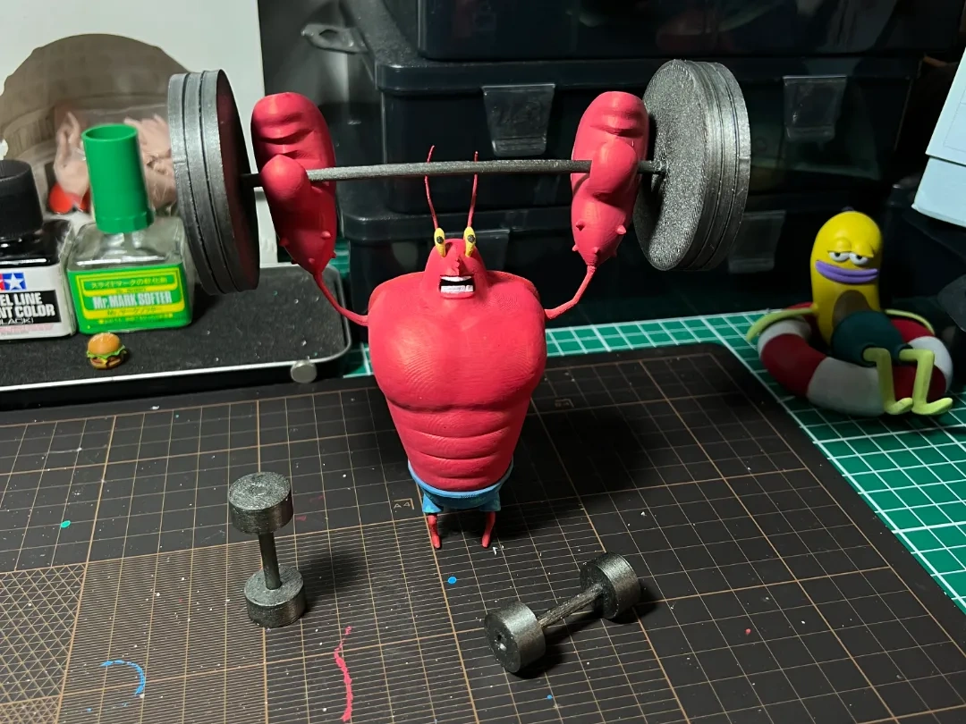 Spongebob Squarepants, the fitness fanatic, Shrimp, assembled ...