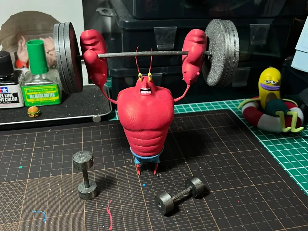 Spongebob Squarepants, the fitness fanatic, Shrimp, assembled ...