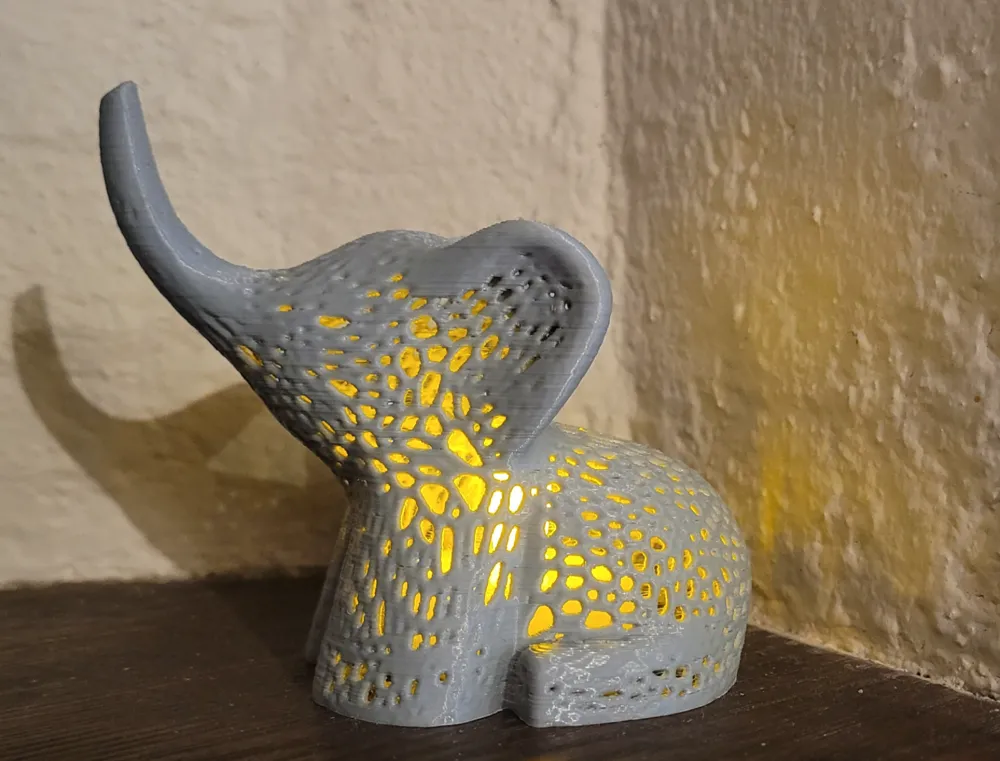 Voronoi Elephant Tea Light Remixed by Crafty Prints MakerWorld ...