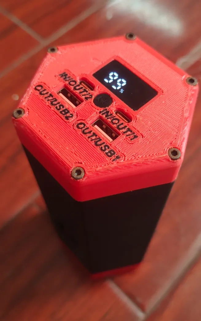 Polygonal Vertical Power Bank by 竹熊莫莫 - MakerWorld
