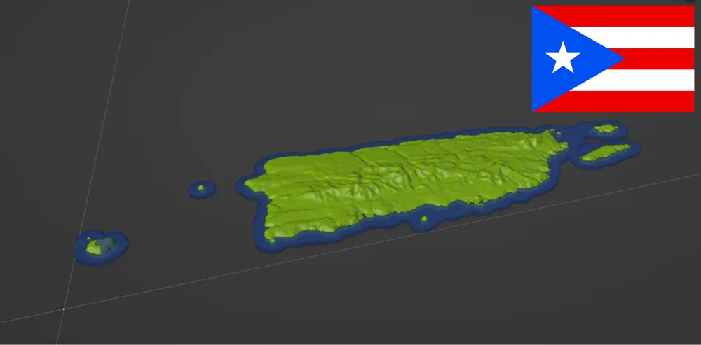 Puerto Rico, USA (PR) Topographic Map by Anson Liu MakerWorld: Download ...