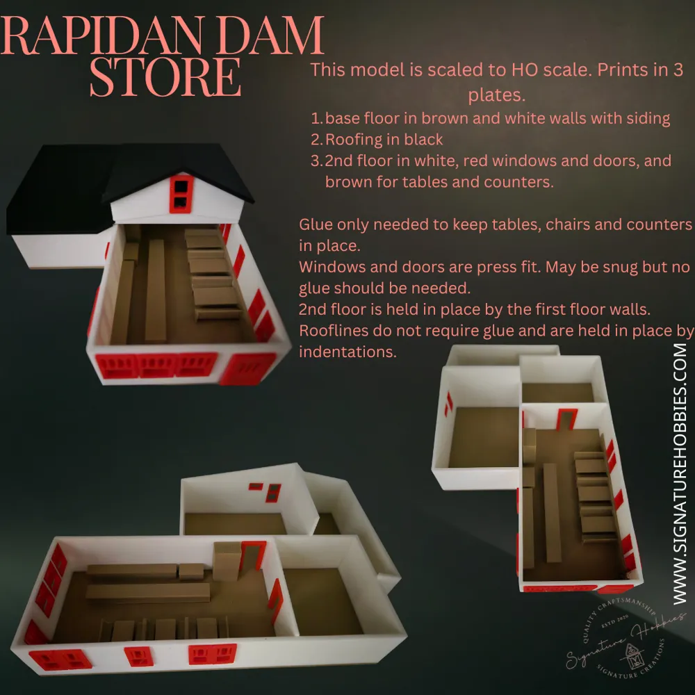 Rapidan Dam Store HO Scale model by Signaturehobbies - MakerWorld