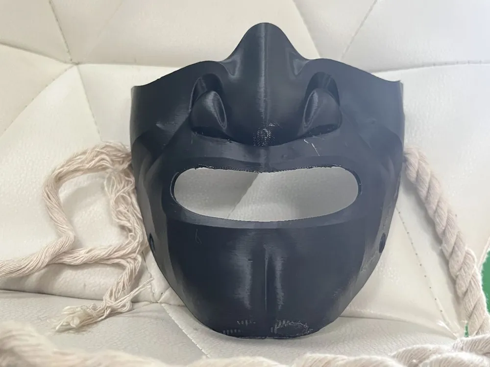 Samurai Mempo Mask With Holes Remixed by CaptainRex - MakerWorld