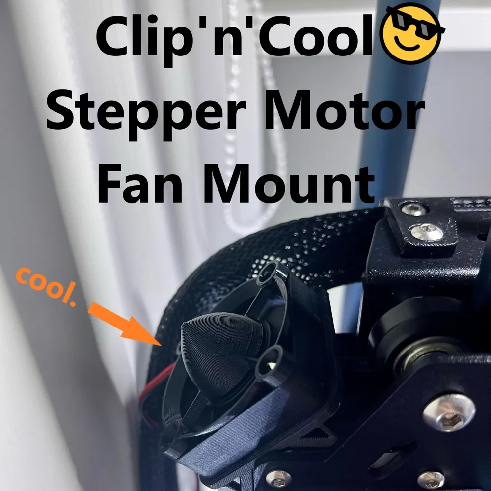 Clip'n'Cool: 40mm Fan Mount for Stepper Motors Remixed by The Kit Card ...
