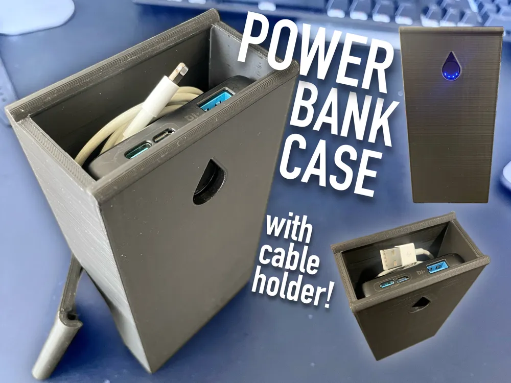 Powerbank Case with Cable Holder & Lid by Akze MakerWorld: Download ...