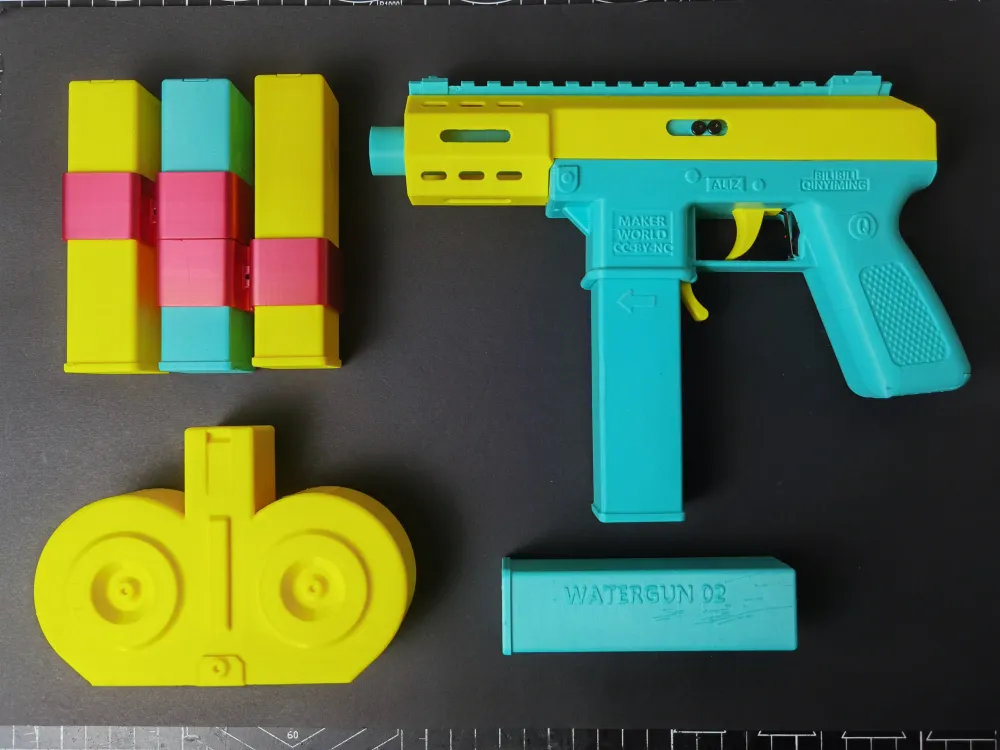 TEC-9 / T-15 water toy gun by QYM 3D 脑洞造物秦一鸣 MakerWorld: Download Free ...