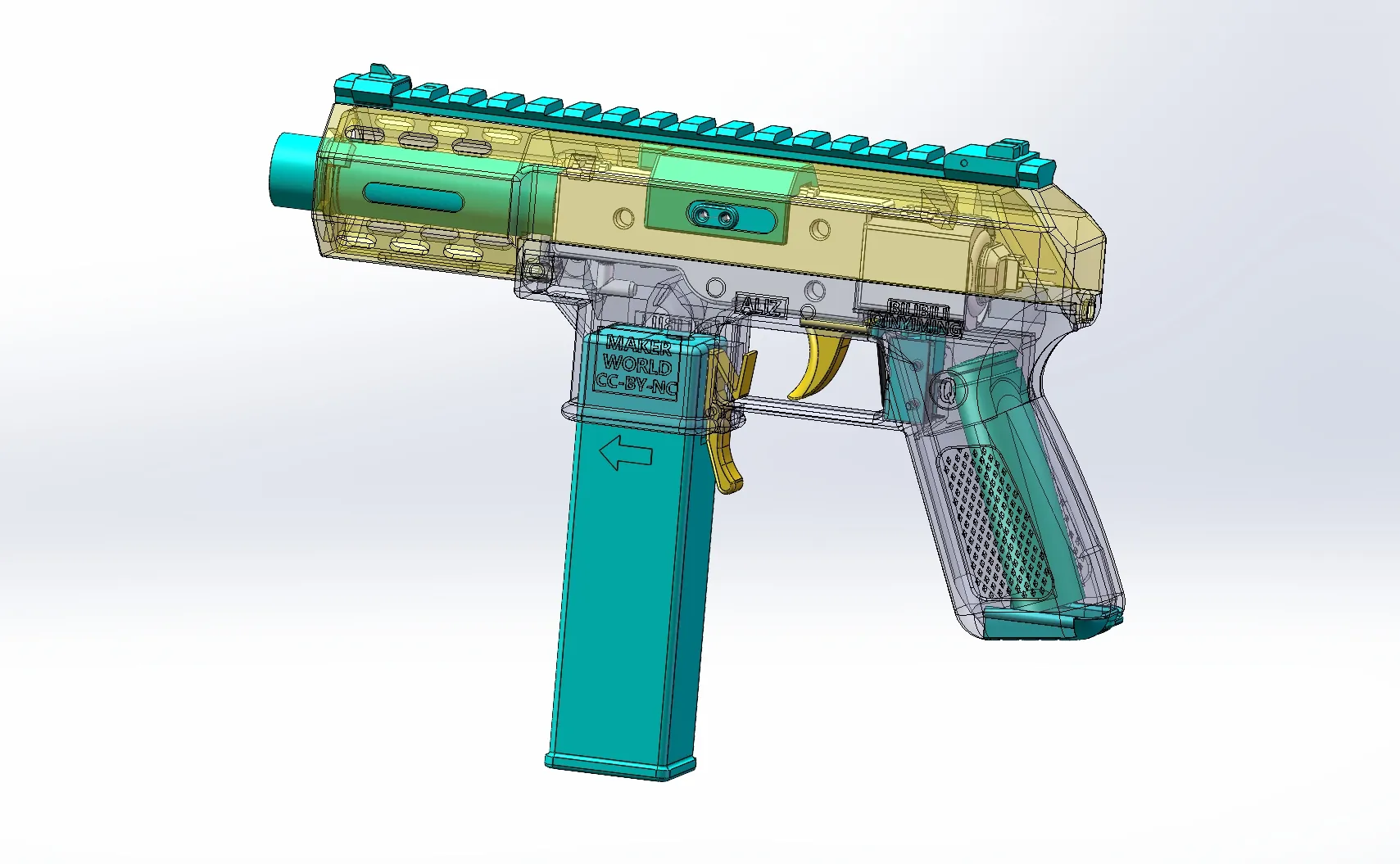 TEC-9 / T-15 water toy gun by QYM 3D 脑洞造物秦一鸣 MakerWorld: Download Free ...