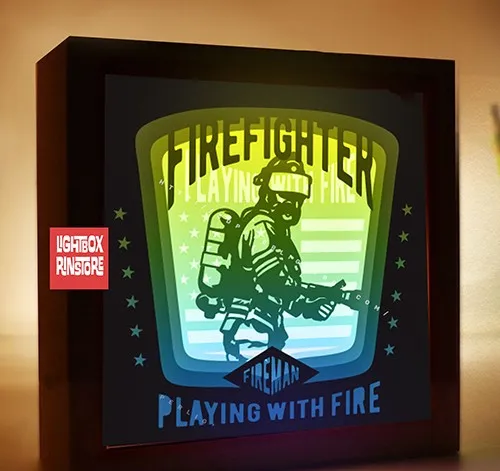 Fireman Firefighter light box by jesus lopez norte - MakerWorld