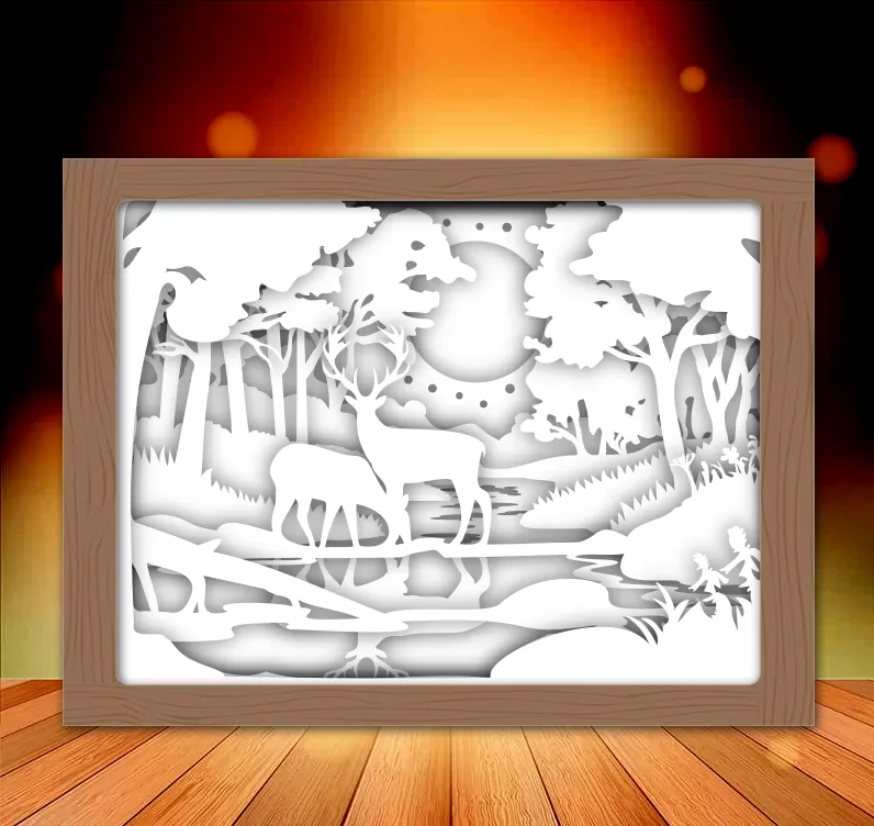 Deer Forest lightbox by jesus lopez norte MakerWorld: Download Free 3D ...