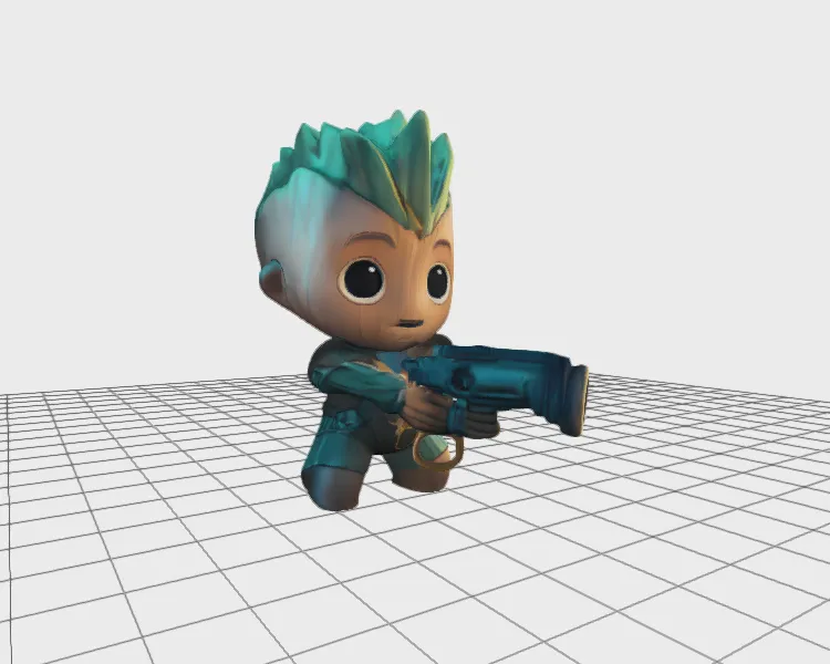 Cute Baby Groot Holding a Gun (PrintMon Maker) by shohruh_v - MakerWorld