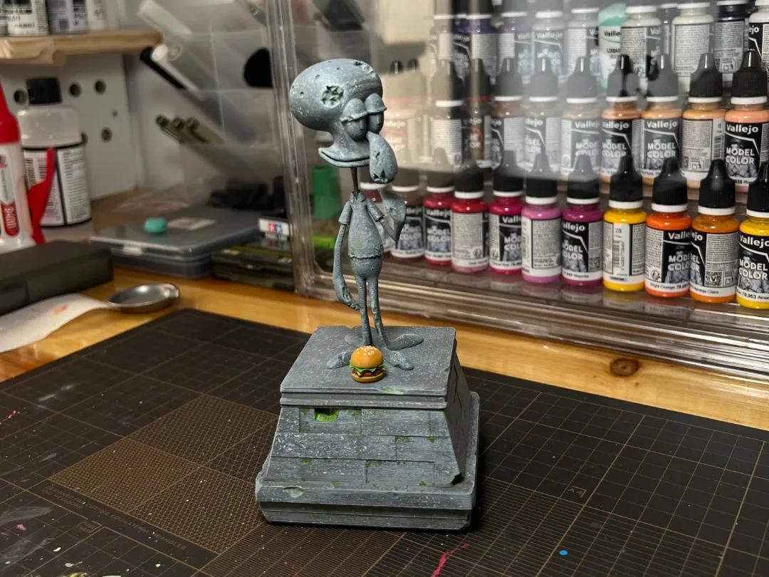 Spongebob Squidward Stone Statue Figurine/Storage Box by CC - MakerWorld