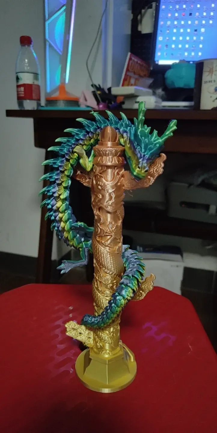 Imperial Column with Dragon Sculptures by 为也创客 - MakerWorld