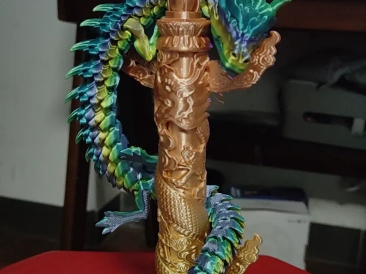 Imperial Column with Dragon Sculptures by 为也创客 - MakerWorld