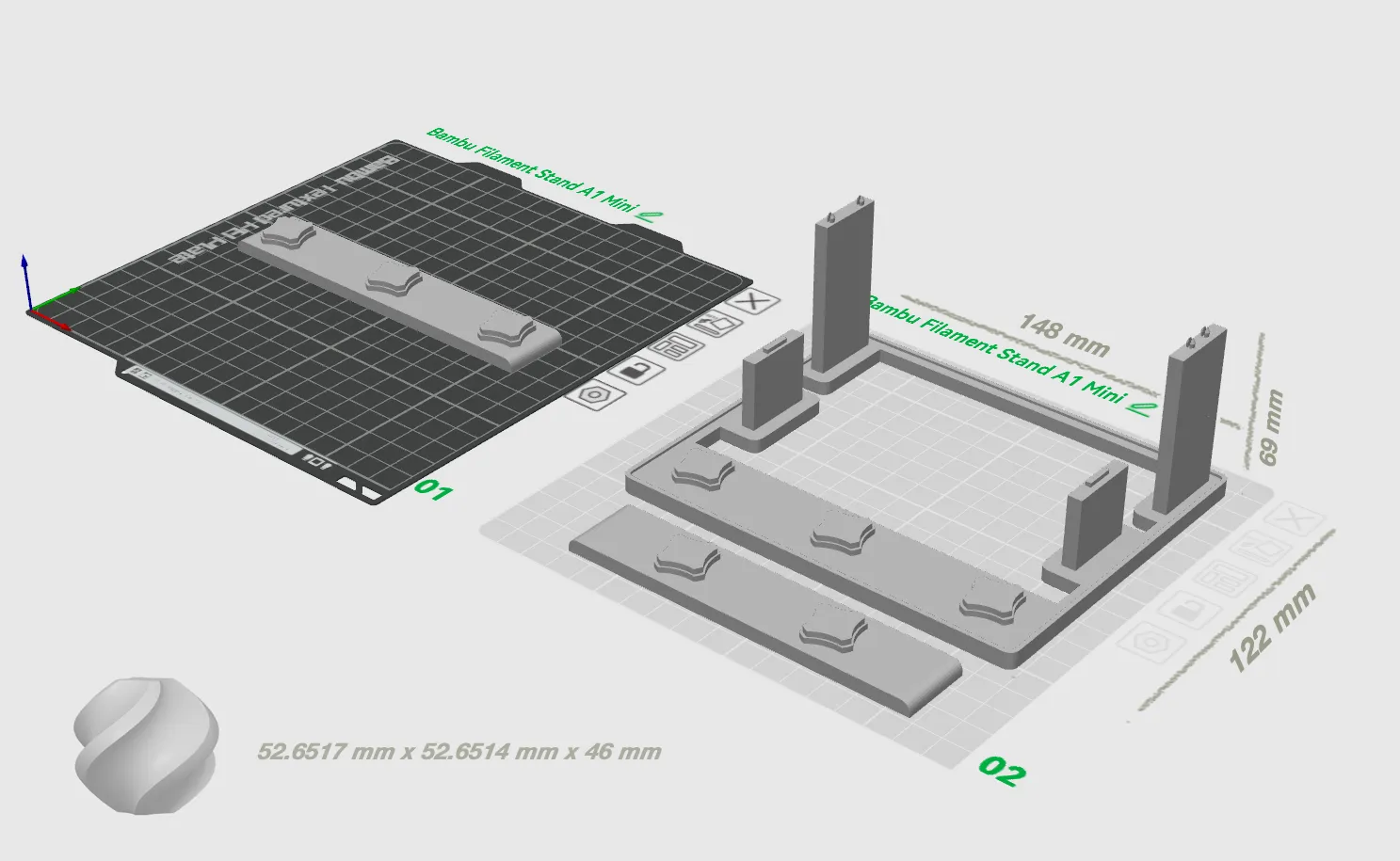 A1 Mini Bambu Lab Filament Display Model Stand by Jessica - MakerWorld
