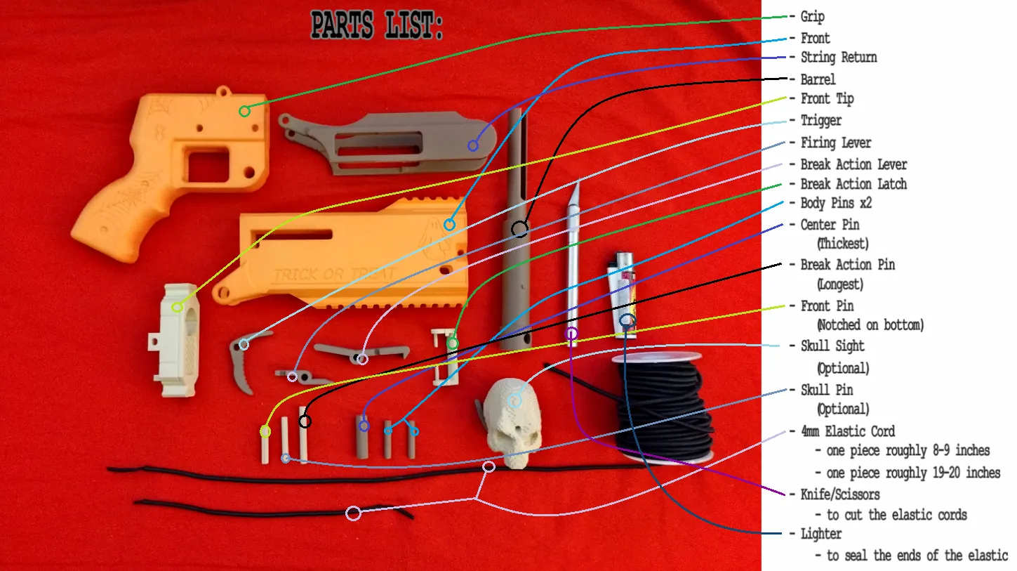 Break Action Halloween Toy Blaster w/ Skull Sight - Free 3D Print Model ...