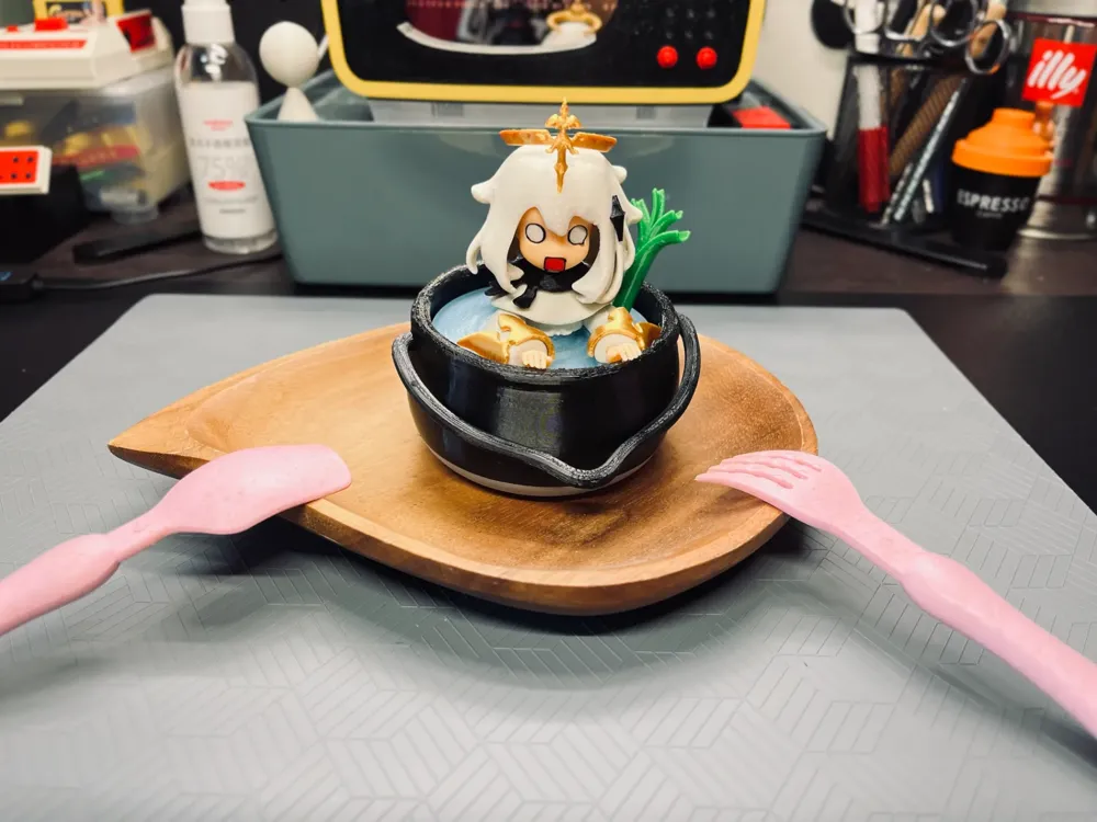 Genshin Impact - Paimon in a Pot Figurine - FDM Multi-Part Multi-Color ...