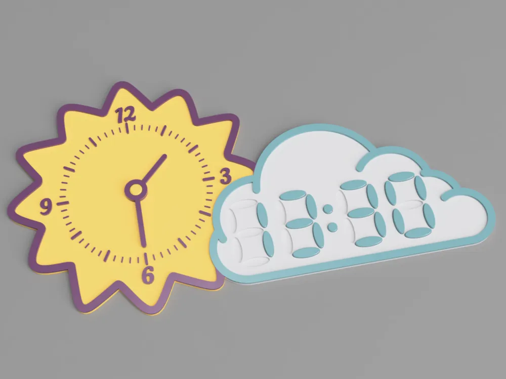 Analog and digital clocks, learn time by Jakub Lattenberg - MakerWorld