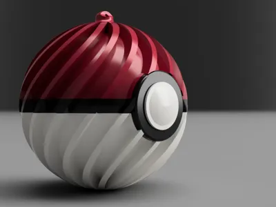 Christmas surprise ball in Pokeball style by Made With Lay3rs - MakerWorld
