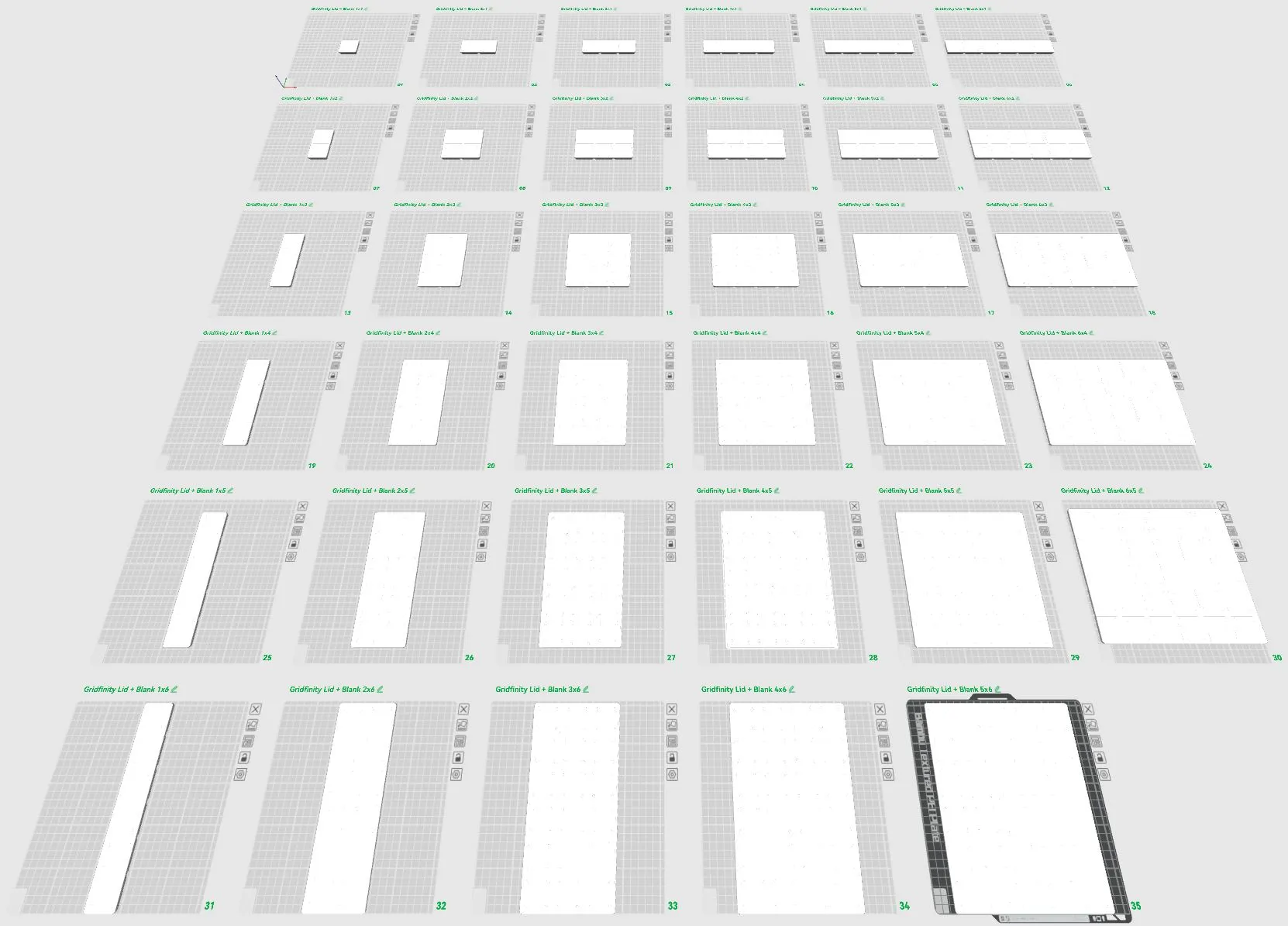 Gridfinity Lid + Blank - all sizes by Schmidsfeld - MakerWorld