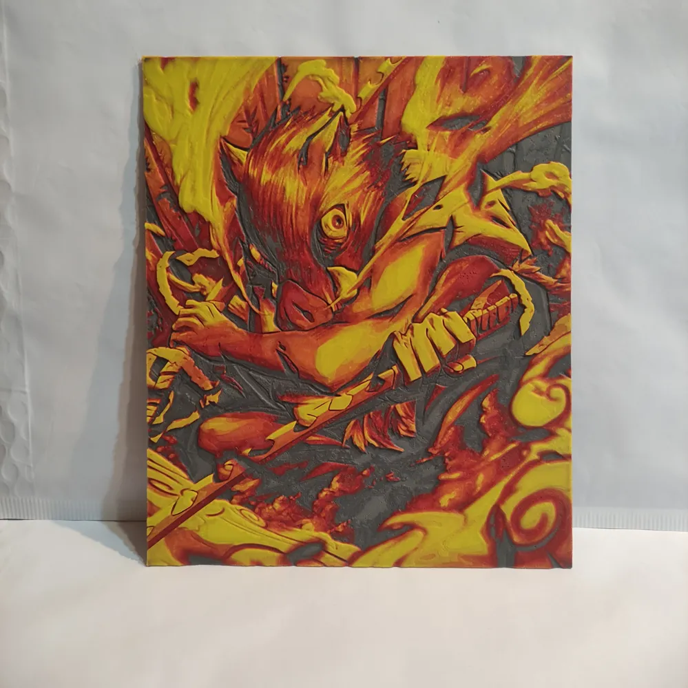 Inosuke - Demon Slayer - HueForge and AMS 4 Colors by Botaz19 - MakerWorld