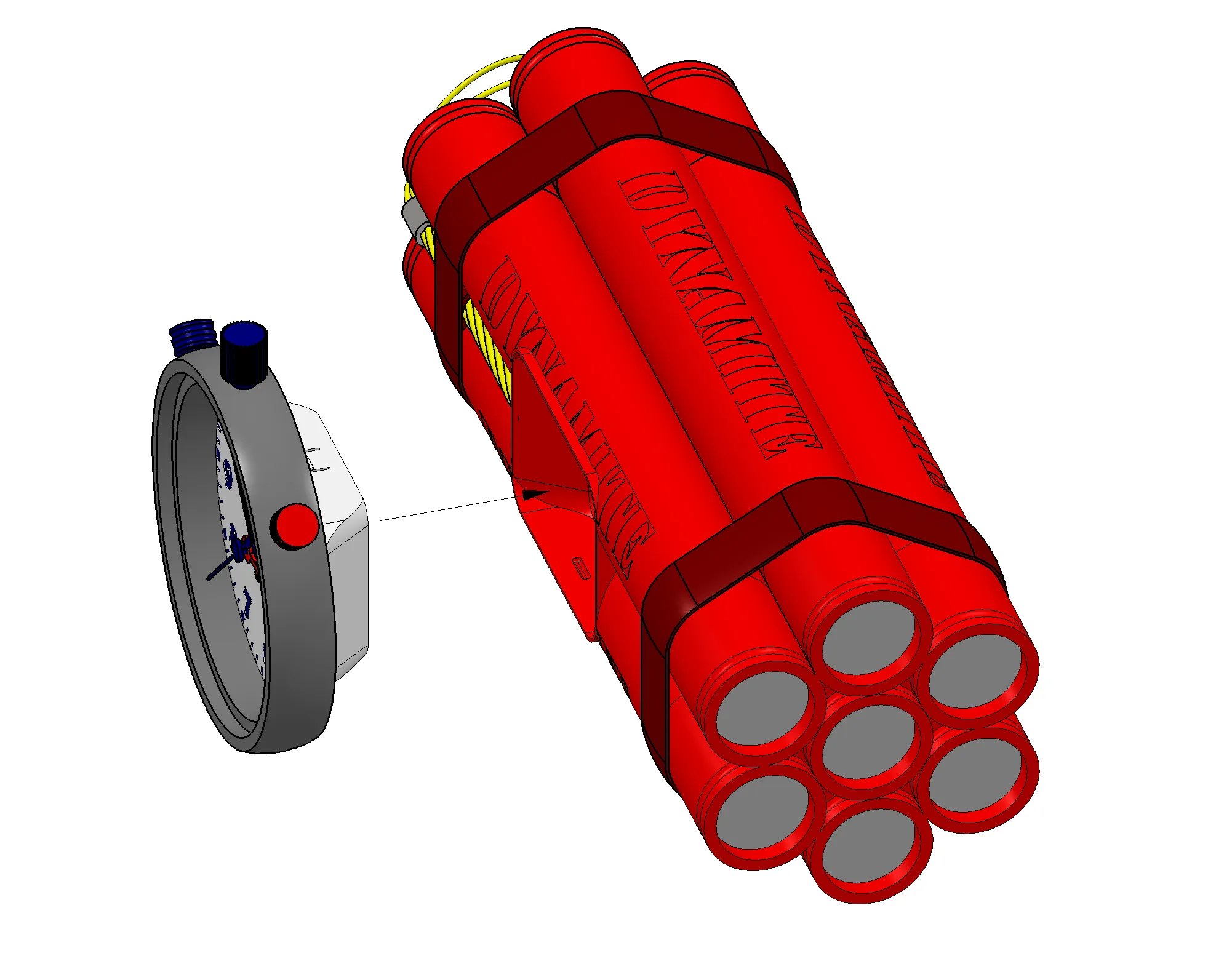 Dynamite Clock Kit-011 by Rober7Crow MakerWorld: Download Free 3D Models