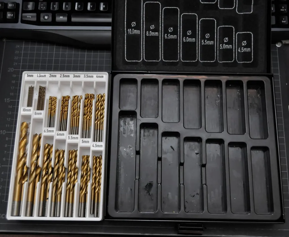 3x5 Gridfinity Drill storage box Metric 1-10mm by HunterRod - MakerWorld