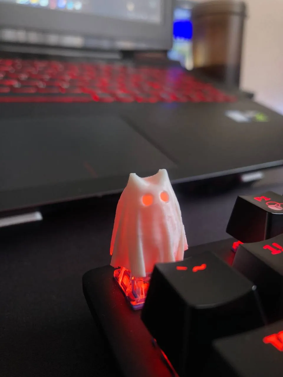 Keycap Cat ghost tiny - Free 3D Print Model - MakerWorld