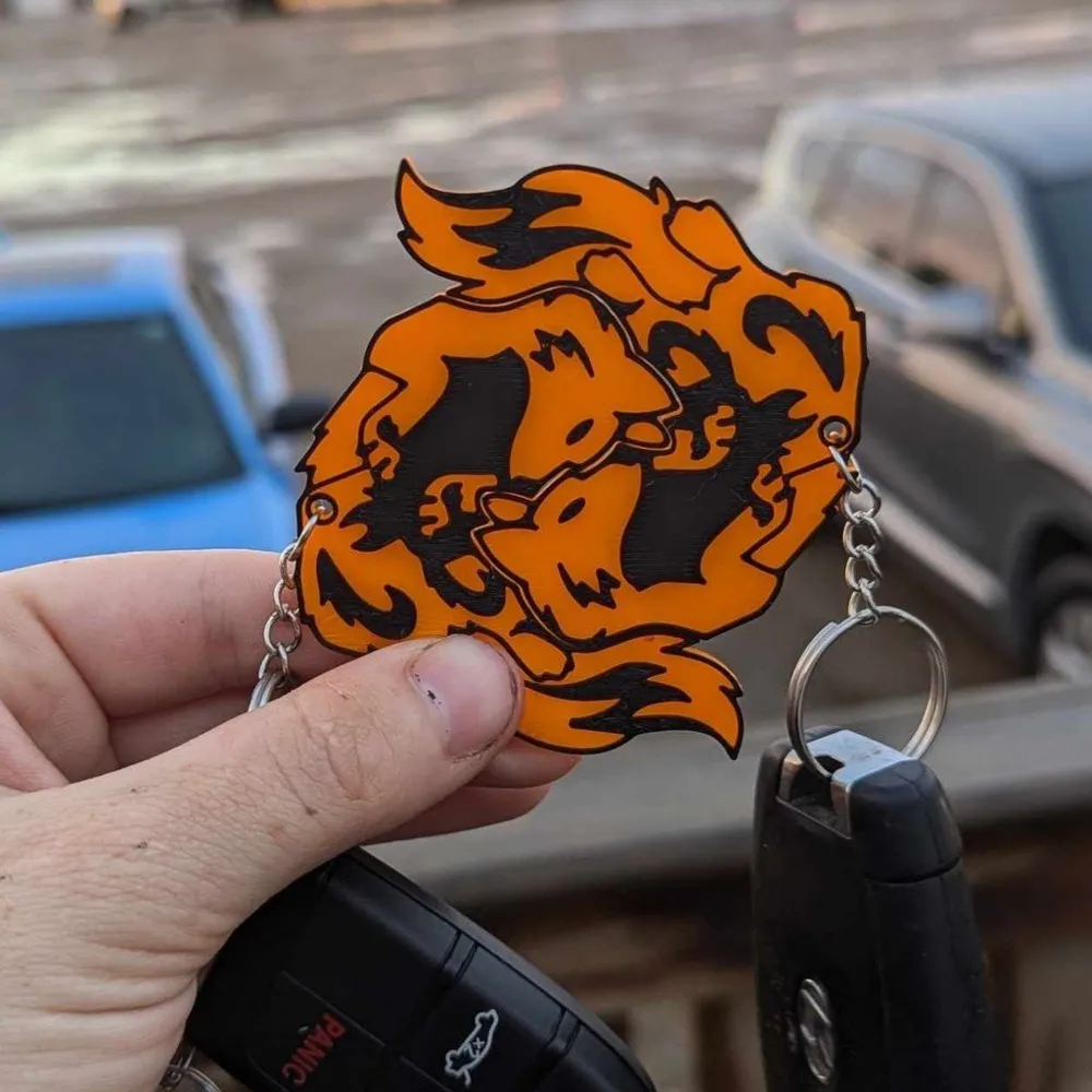 Interlocking Wolf Couple Keychains by Dragoneye Jo - MakerWorld