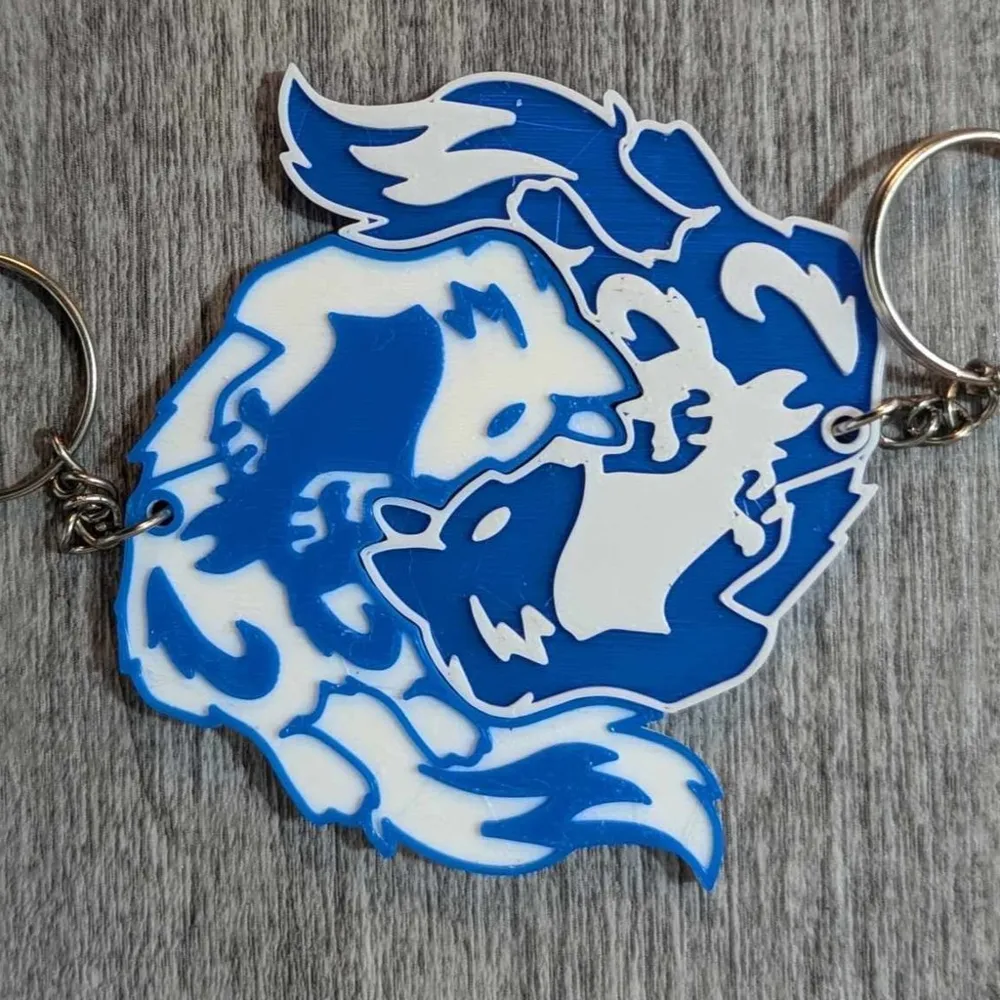 Interlocking Wolf Couple Keychains by Dragoneye Jo - MakerWorld