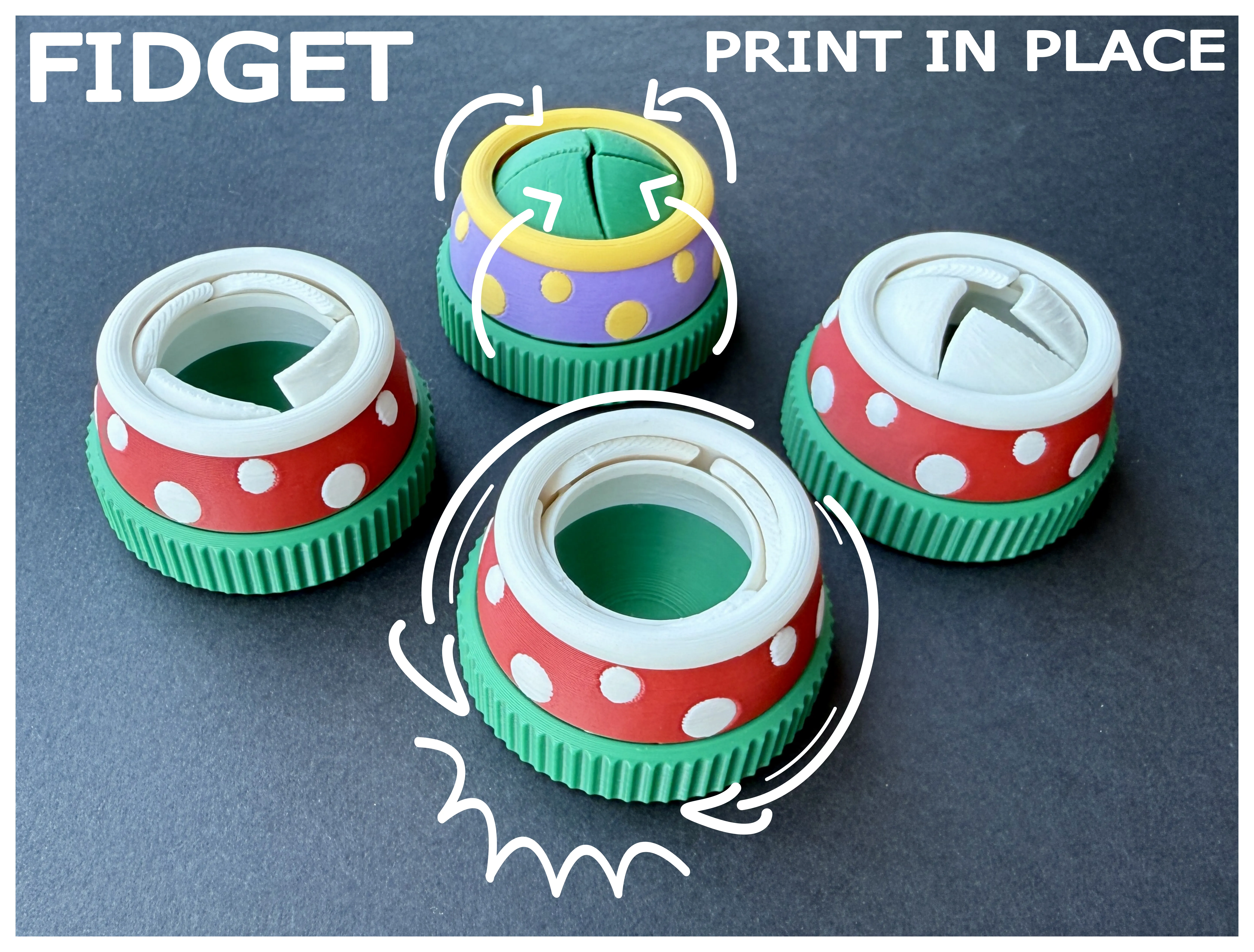 Fidget Click Keychain - Print in Place - 15 min by Louis MakerWorld ...
