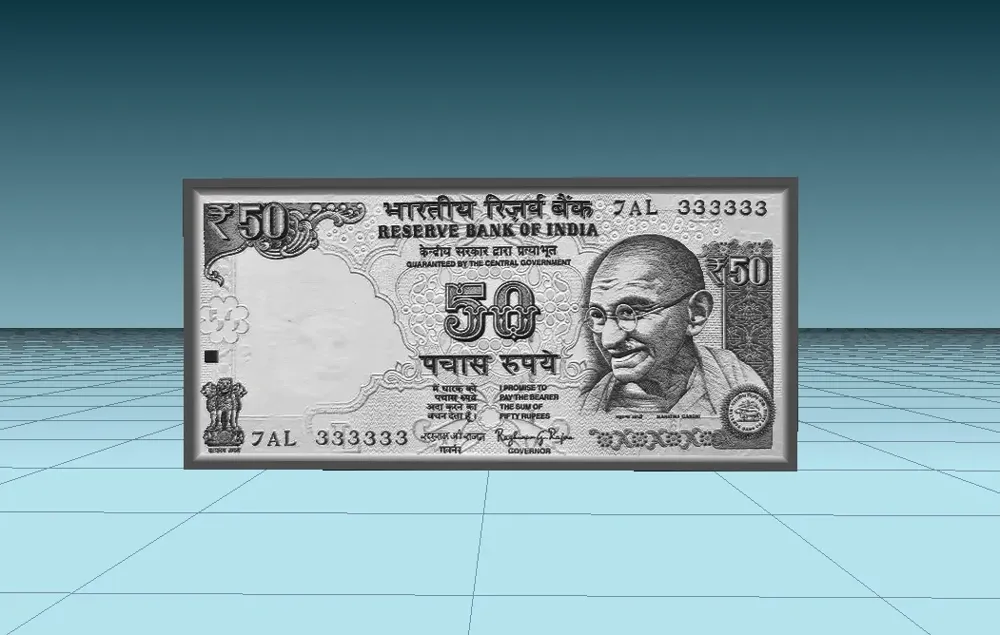 【World Currency Appreciation】Indian 50 Rupee 3D Printed Banknote ...