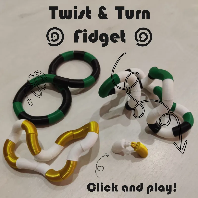 Twist & Turn Fidget - Print in Place! - Free 3D Print Model - MakerWorld