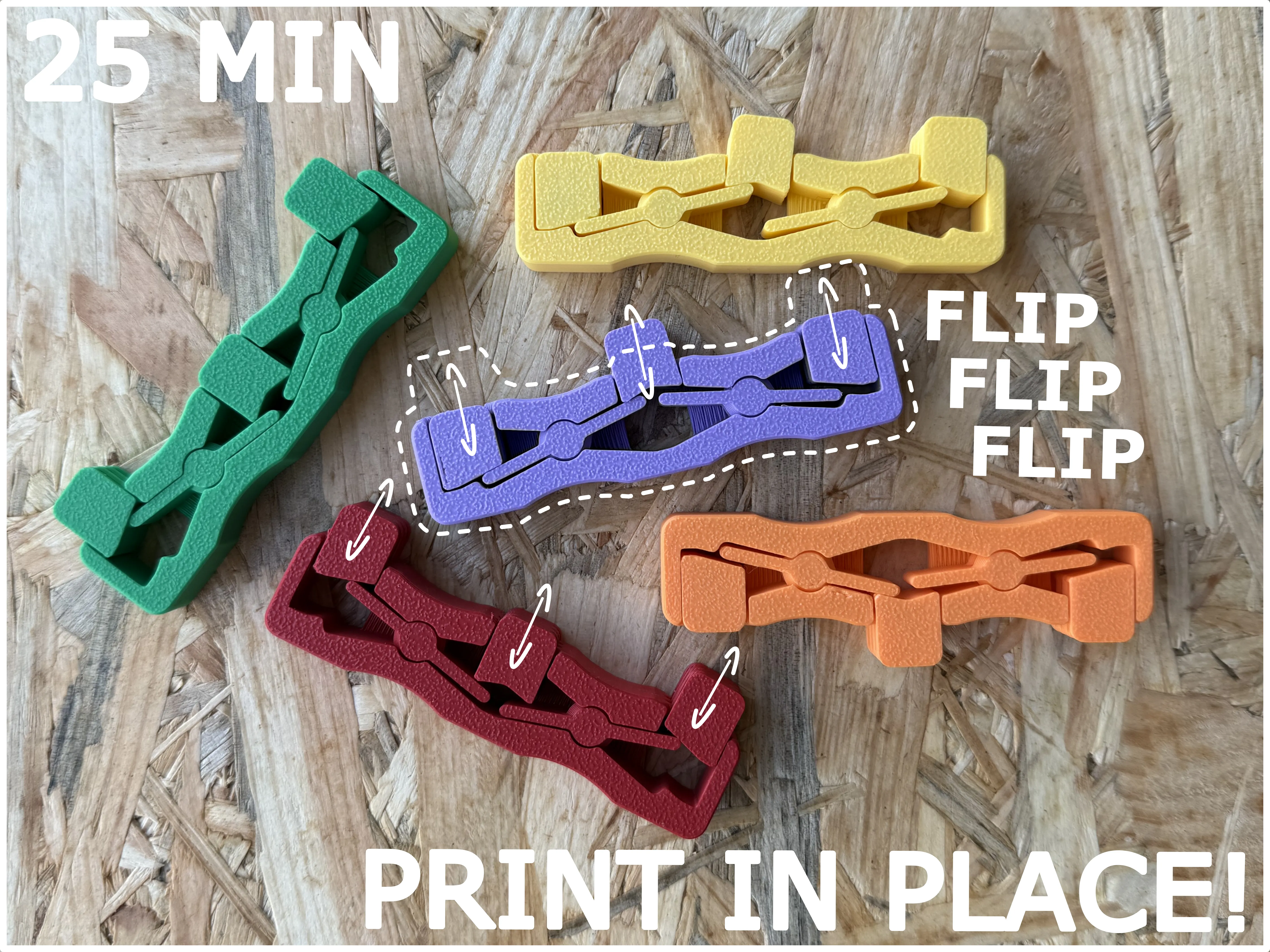 Fidget Click Flick Swoosh - Print in Place! by Louis - MakerWorld