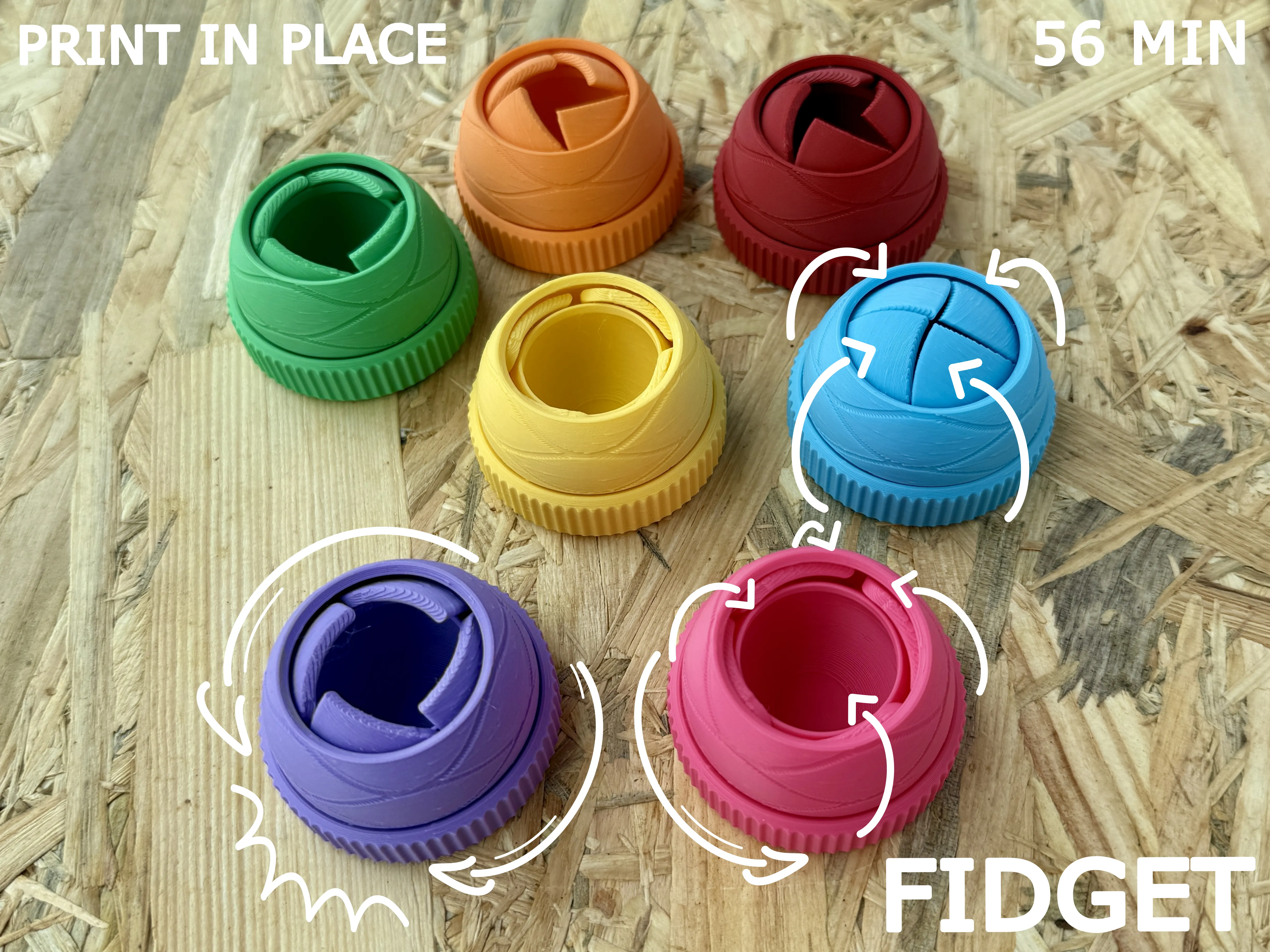 Fidget Click Flick Swoosh - Print in Place! - Free 3D Print Model ...