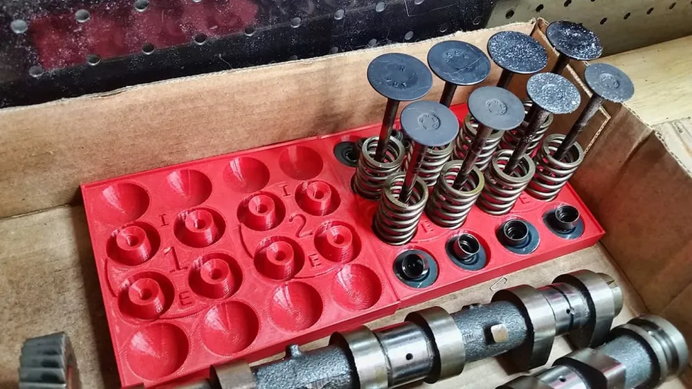 Parametric 16 Valve Engine Head Disassembly Tray by Simplify and add ...