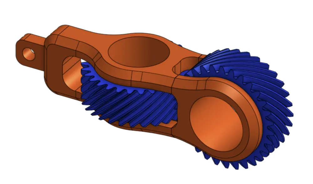 Dual Bevel Gear Keychain Fidget Spinner by AmirMakes - MakerWorld