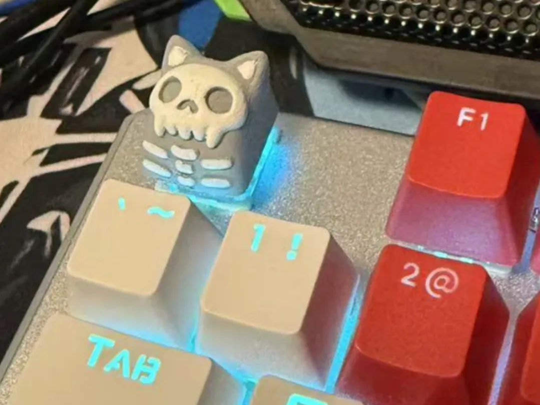 Keycaps Halloween Skeleton Cat Keycaps Remixed by user_2483240202 ...