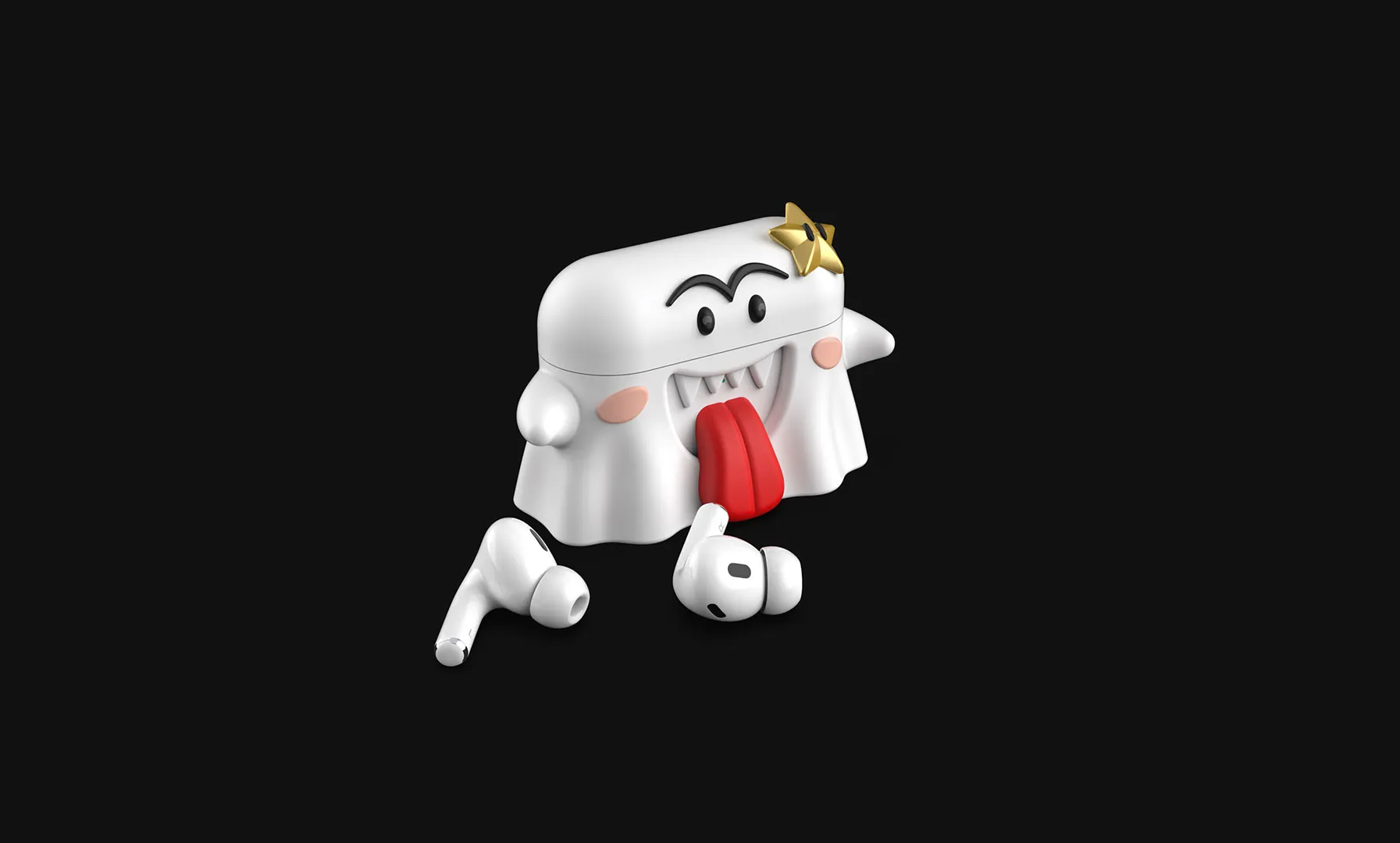 AirPods Pro Protective case Super Mario Boo Ghost by canmaxfire ...
