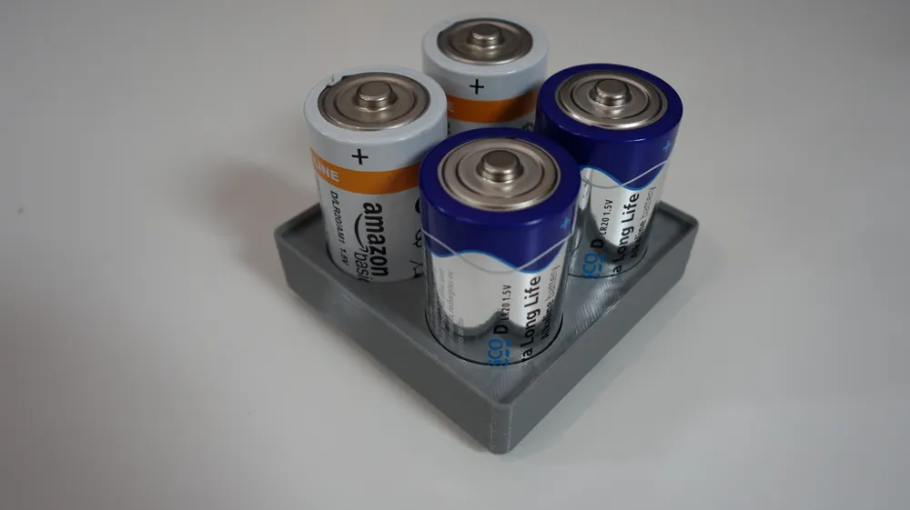 Gridfinity 4x D Battery Holder by sjdawson MakerWorld: Download Free 3D Models