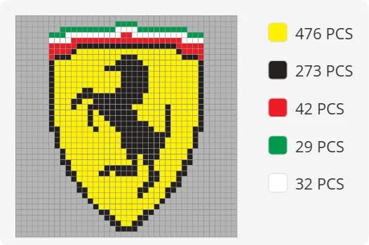 Ferrari Logo Pixel Model by Emre Senturk - MakerWorld