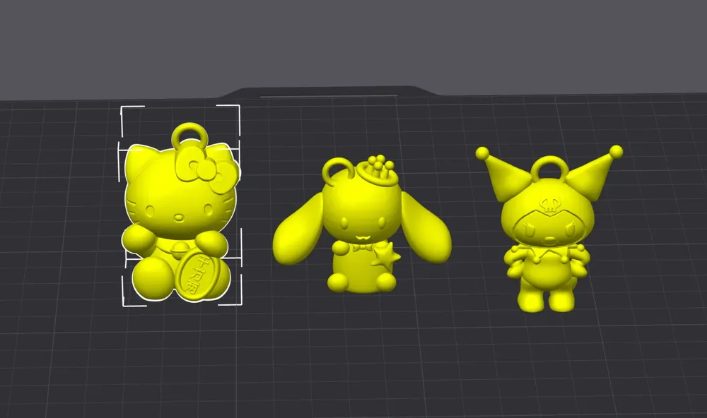 Kuromi Cinnamoroll, Hello Kitty, keychain Remixed by gdx-3d MakerWorld: Download Free 3D Models