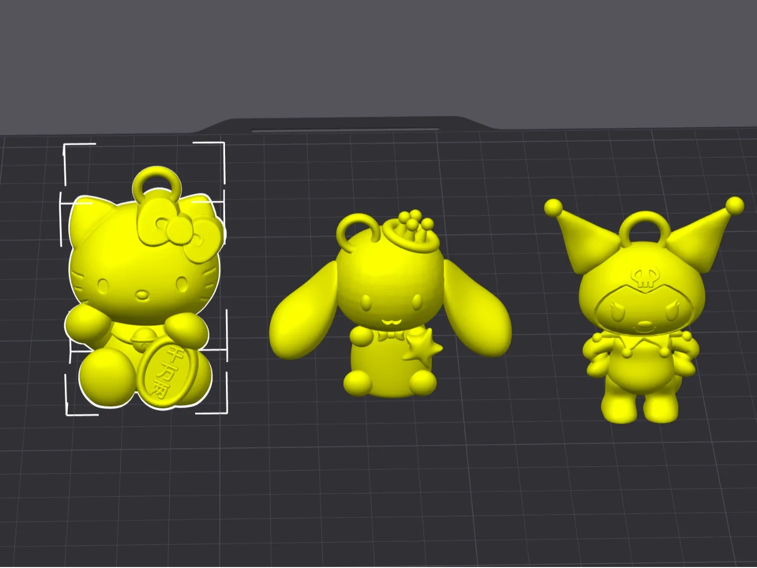 Kuromi Cinnamoroll, Hello Kitty, keychain Remixed by gdx-3d MakerWorld: Download Free 3D Models
