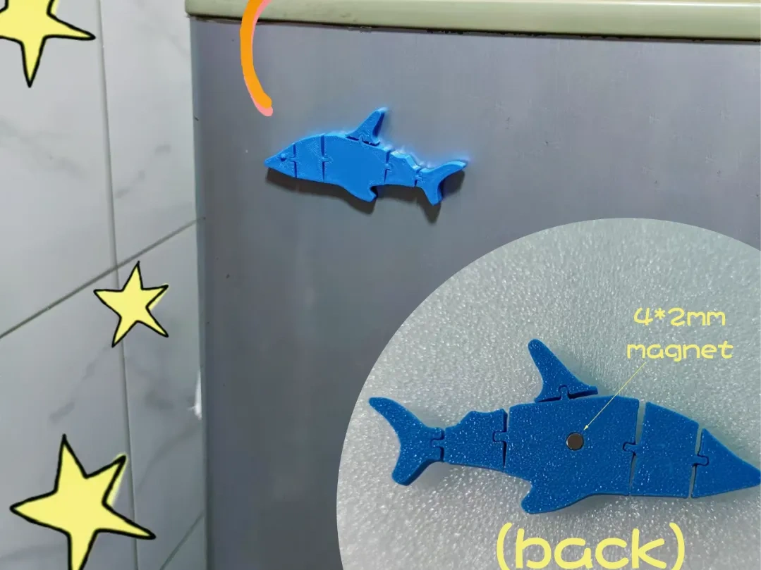 Adorable Shark Flexi Magnetic Fridge Magnet by user_914214517 - MakerWorld