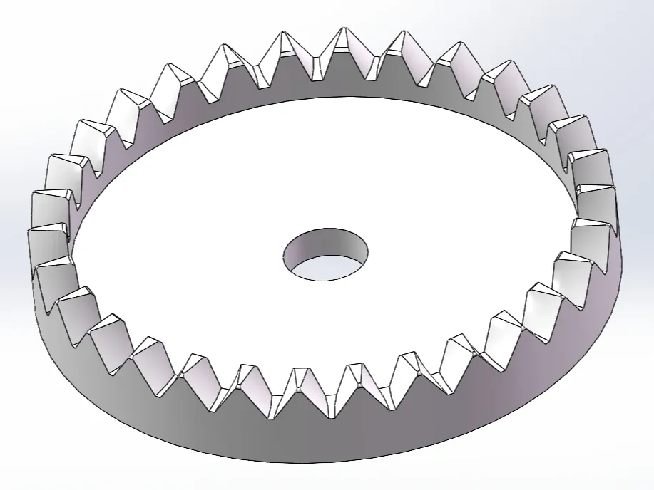 Crown gear meshing with straight spur gear by WellDesigned0 - MakerWorld