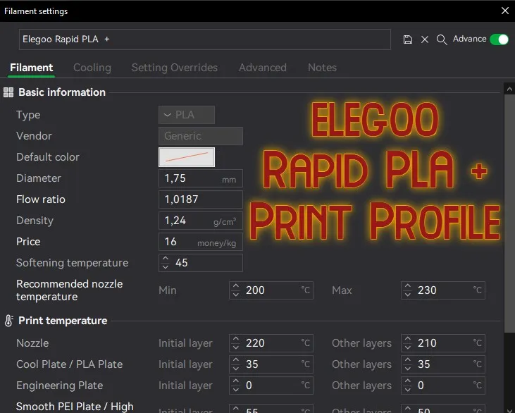 Elegoo Rapid PLA + Druckprofil von zan.kostas - MakerWorld