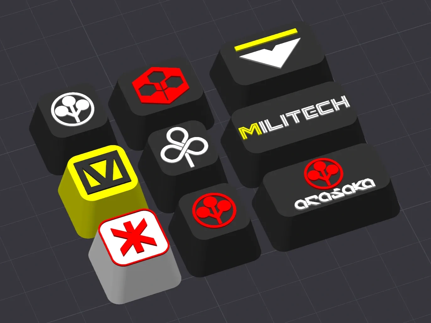 Cyberpunk 2077 Company Keycaps by Lyuxxx - MakerWorld