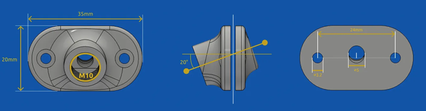 Tilted PTFE Tube Fitting Guide Socket - Free 3D Print Model - MakerWorld